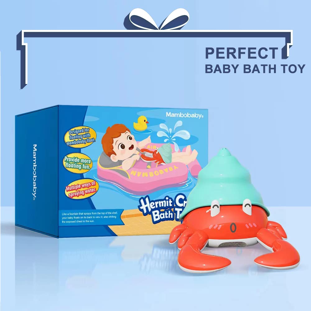 Mambobaby Bath Toy with Shower Head for Toddlers 1-3, HECCEI Baby Bathtub Rinser Toy Crab Sprinkler Electric Shower Spray Water Toy for Boys Girls Infants Kids