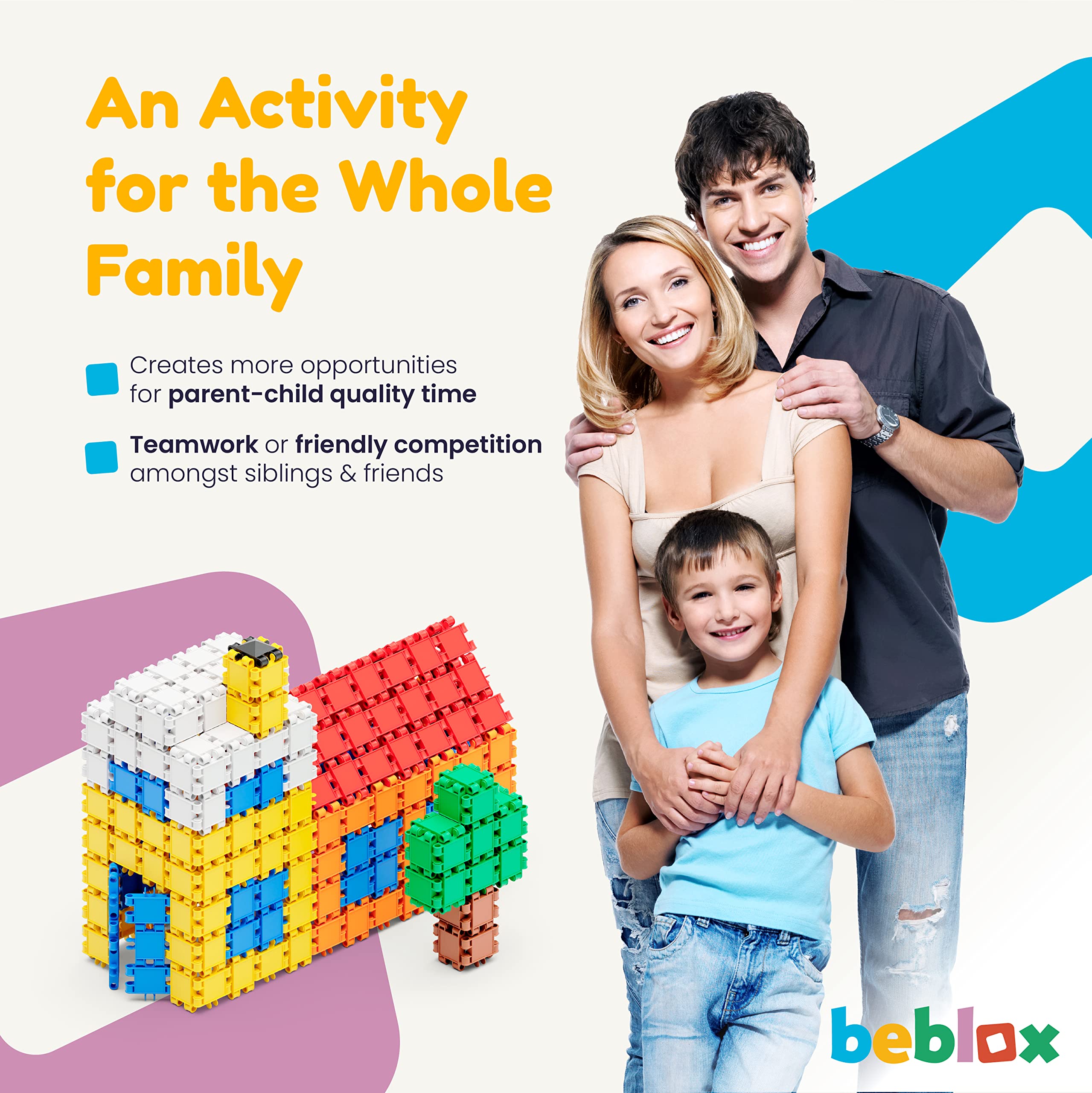 BEBLOX Building Blocks | Building Toys for Kids Ages 4-8 500-piece Set - Learning & Educational Fun Stem Toys - Birthday Gifts for Boys & Girls Age 4 5 6 7 8 9 10 11 & 12 Year Old Toys