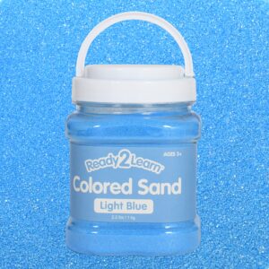 ready 2 learn colored sand - light blue - 2.2 lbs - play sand for kids - perfect for wedding unity ceremonies, crafts, sensory bins and vase filler