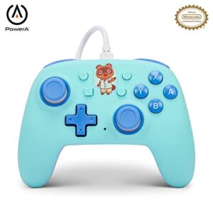 powera nano wired controller for nintendo switch - animal crossing, comfortable ergonomics, officially licensed