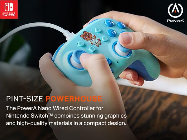 PowerA Nano Wired Controller for Nintendo Switch - Animal Crossing, Comfortable Ergonomics, Officially Licensed