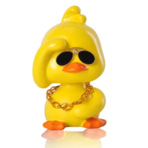 ibwell cute yellow duck car ornaments funny duck car toy, bobble head doll for car dashboard decorations accessories