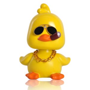 ibwell cute yellow duck car ornaments funny duck car toy, bobble head doll for car dashboard decorations accessories