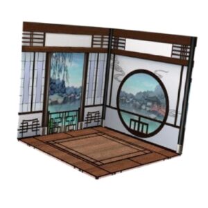 amleso backdrop scene model collection background board scene for action figures storage, chinese room