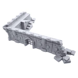 endertoys dwarf settlement walls by makers anvil, 3d printed tabletop rpg scenery and wargame terrain 28mm miniatures