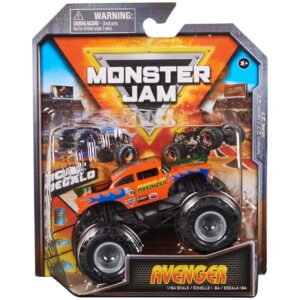 monster jam 2022 spin master 1:64 diecast truck with bonus accessory: arena favorites avenger