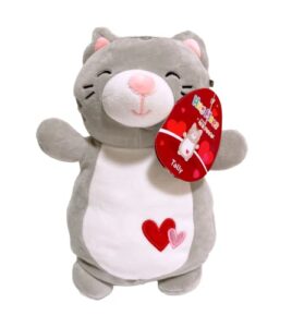 squishmallows valentine squad 10" hugmees plush doll toy (10" tally the gray cat)