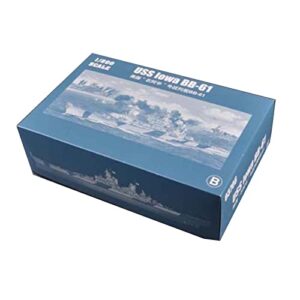 fmochangmdp aircraft carrier 3d puzzles plastic model kits, 1/200 scale uss iowa bb-61 battleship model, adult toys and gift, 53.3inch x 6.5inch