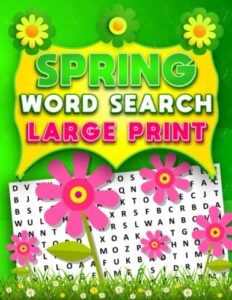 spring word search large print: spring word search puzzle book with fun facts for adults, teens & seniors | 20 hidden words per puzzle spring easter ... to help relieve stress and improve memory