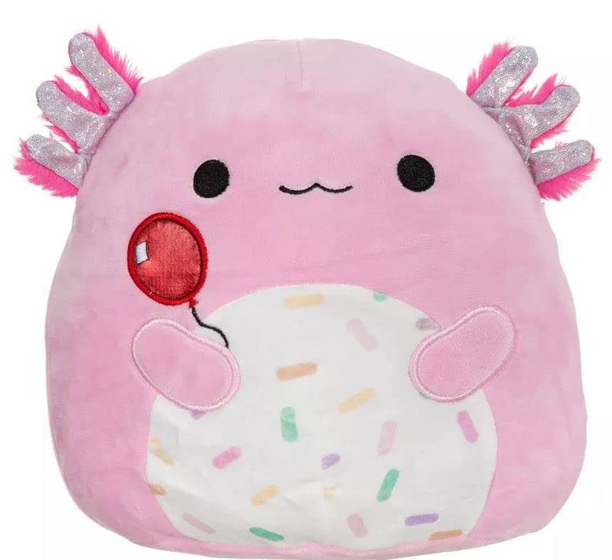 Squishmallow Official Kellytoy Plush Sea Life Squad Squishy Soft Plush Toy Animals (Archie Axolotl (with Balloon), 12 Inch)