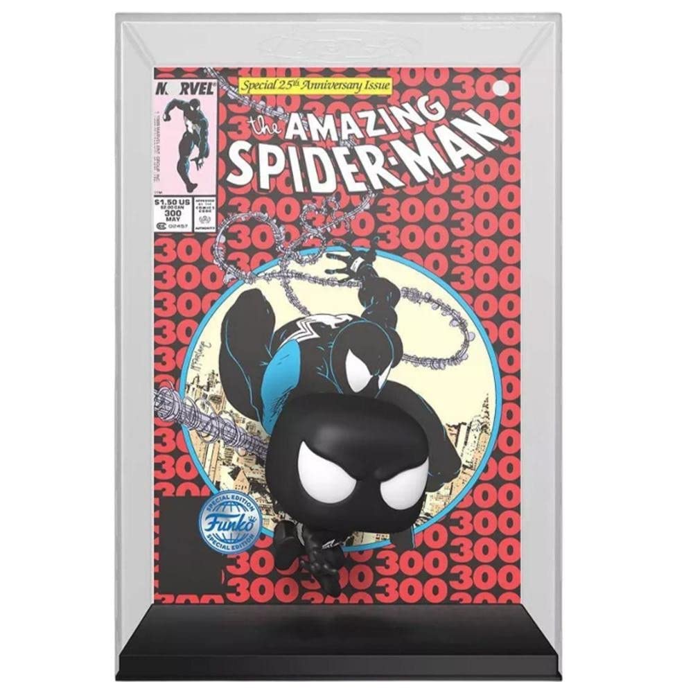 Funko The Amazing Spider-Man Black Suit Pop! in Comic Book Display Case - Limited Edition Exclusive