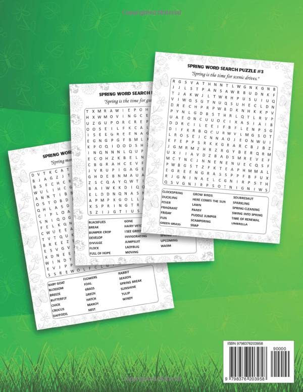 Spring Word Search Large Print: Spring Word Search Puzzle Book with Fun Facts For Adults, Teens & Seniors | 20 Hidden Words per Puzzle Spring Easter ... to Help Relieve Stress and Improve Memory