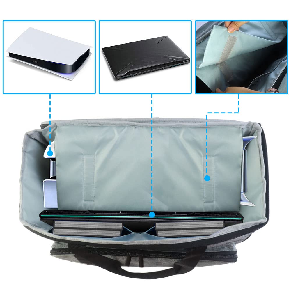 LIXADA Carrying Case for PS5 PS4 PS3 Game Consoles Storage Bag Pro-tective Travel Case