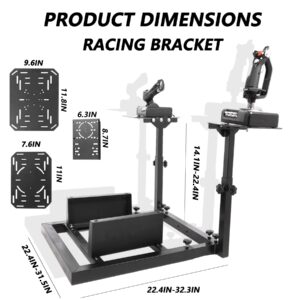 Anman G920 Racing Flight simulator Cockpit with Seat Gaming Steering Wheel Stand Fits for Logitech G29 G923,Thrustmaster T300RS T150S TX, Fanatec,PC,PS4 Without Wheel, Pedal, Handbrake