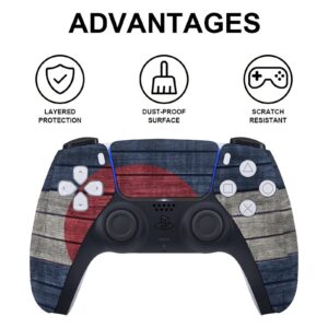 Colorado Flag Pattern on Wooden Full Protective Skin Cover Design Wrap Decal Sticker Compatible with PS5 Digital Edition Console and Controller