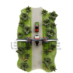 Nano Scene Jurassic Park 30th Anniversary Jurassic Gate Diorama w/ Two 1.65" Die-Cast Cars, Toys for Kids and Adults