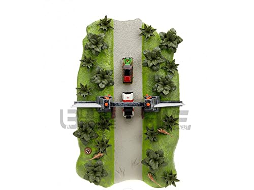 Nano Scene Jurassic Park 30th Anniversary Jurassic Gate Diorama w/ Two 1.65" Die-Cast Cars, Toys for Kids and Adults