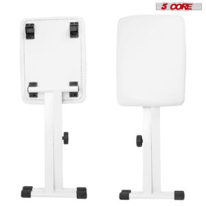 5 CORE Keyboard Bench Pair X Style Piano Stool Thick Padded 12 to 18.5 inch Adjustable Keyboards Chair White KBB02WH