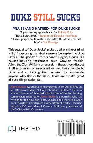 Duke Still Sucks: More Completely Unbiased Thoughts About the Most Evil Team on Planet Earth