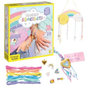 creativity for kids friendship bracelet making kit - create 20 diy charm bracelets, arts and craft kits for girls and tweens ages 7-10+