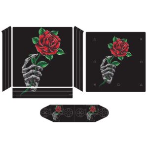 skeleton hand holding rose sticker for p-s4 controller full protective skin cover design wrap decal sticker compatible with p-s4 print