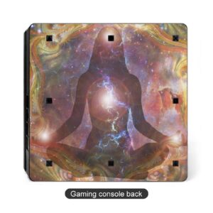 Girl in Lotus Position in Space Deep Meditation Sticker for P-S4 Controller Full Protective Skin Cover Design Wrap Decal Sticker Compatible with P-S4 Print