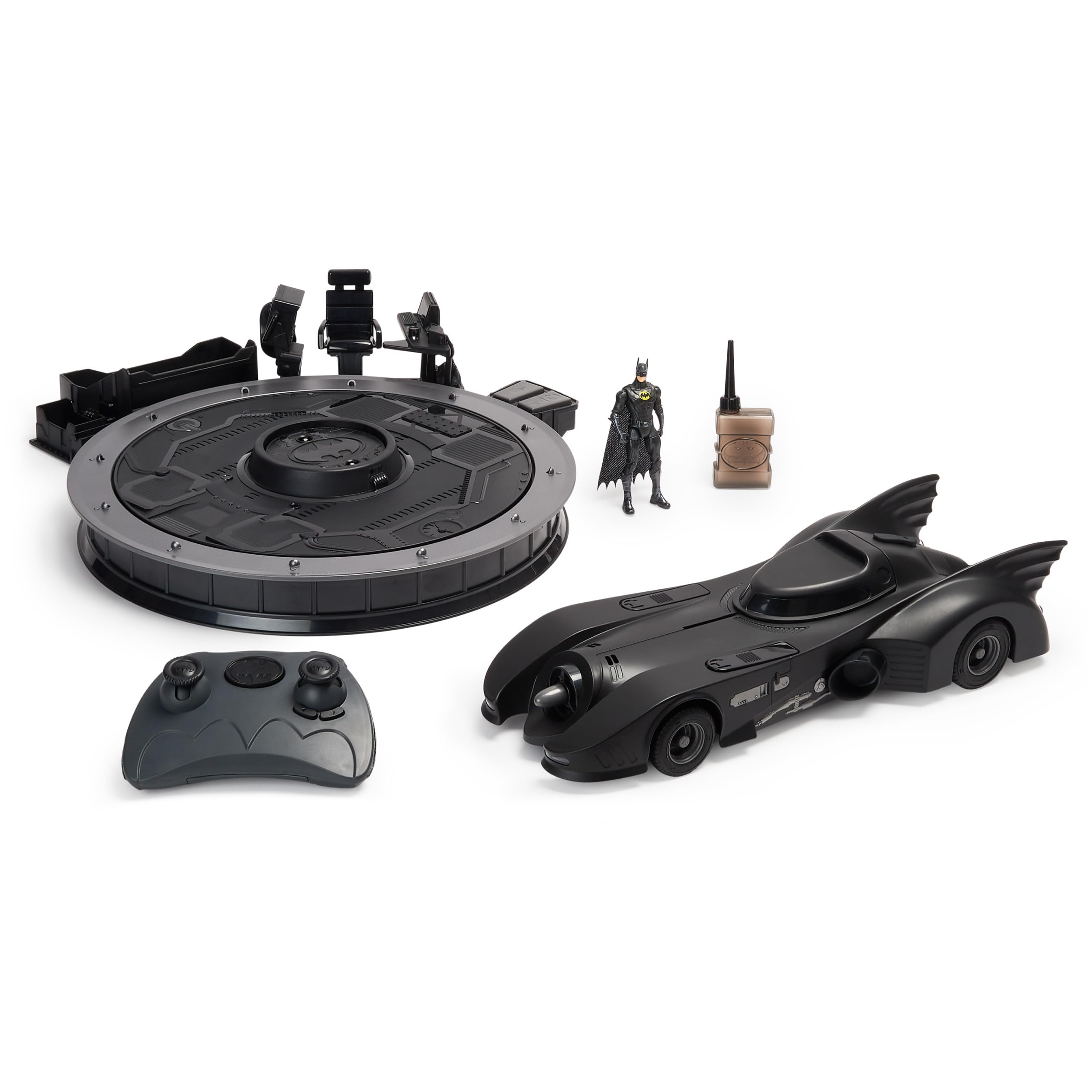 DC Comics, Official 1989 Batmobile RC, Exclusive Batman Figure, Limited Edition Collector's Item, Smoke Effects, Batcave Chargeable Base, Ages 14+