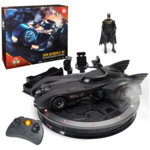 dc comics, official 1989 batmobile rc, exclusive batman figure, limited edition collector's item, smoke effects, batcave chargeable base, ages 14+