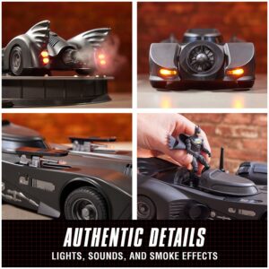 DC Comics, Official 1989 Batmobile RC, Exclusive Batman Figure, Limited Edition Collector's Item, Smoke Effects, Batcave Chargeable Base, Ages 14+