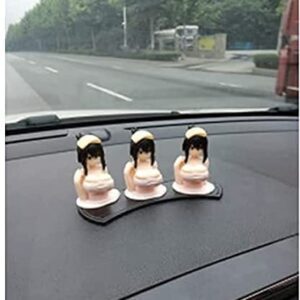 2023 Kawaii Shaking Chest Ornaments,Anime Beautiful Girl Car Ornament Q-Version Toy Gifts,Cute Shake Girl Car Dashboard Decorations,Action Model Doll for Room Desktop Car Dashboard (3pc-Mix Anime)