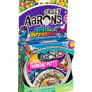 Crazy Aaron's Social Butterfly Thinking Putty - 4" Tin See-Through Putty, Soft Texture Thinking Putty - Non-Toxic Sensory Play Putty - Never Dries Out - Creative Toy for Ages 3+