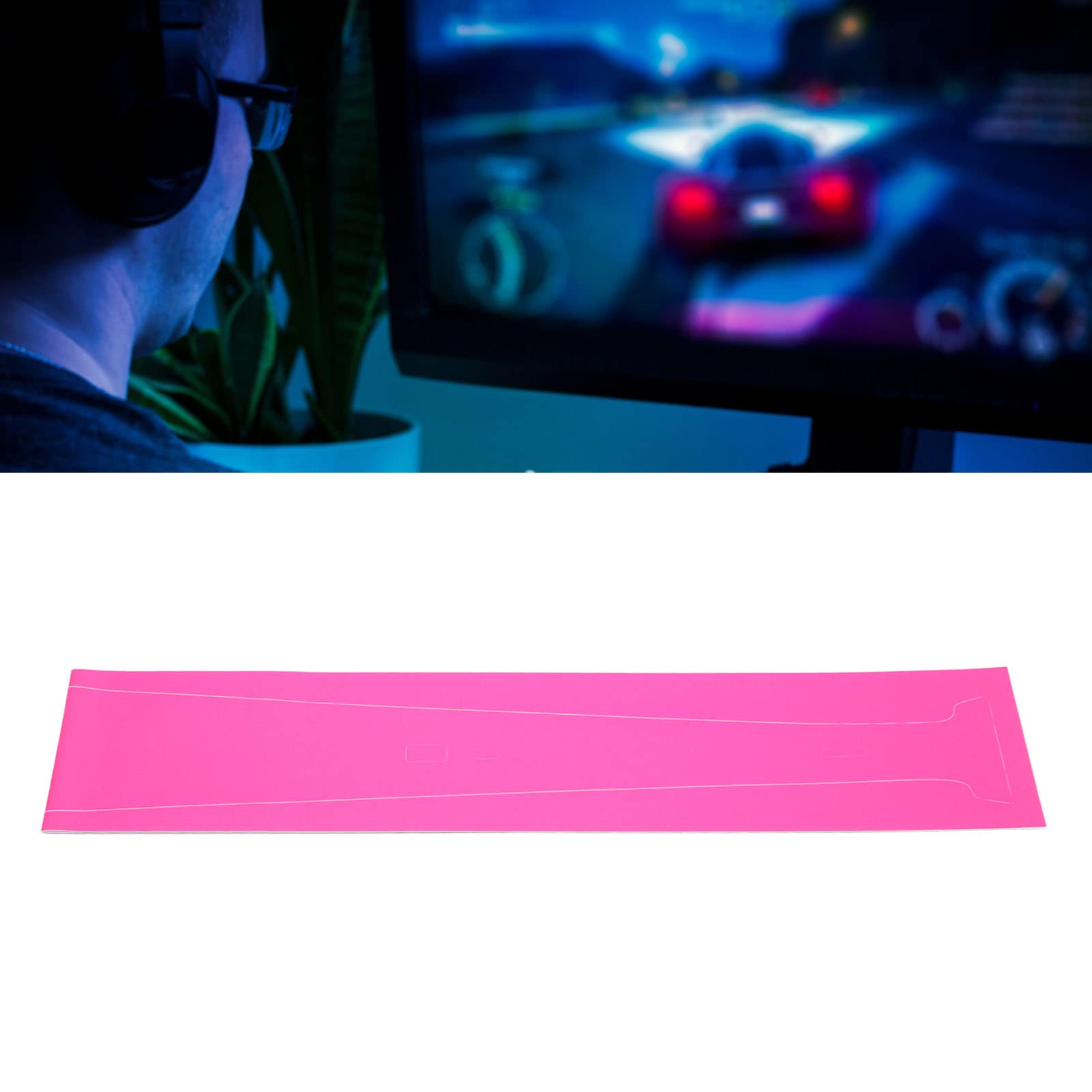 for PS5 Console Middle Skin, Integral for PS5 Digital Edition Host Middle Strip Sticker, Console Center Part Protection Decal Strip Film, Durable Scratch Resistant (Pink)