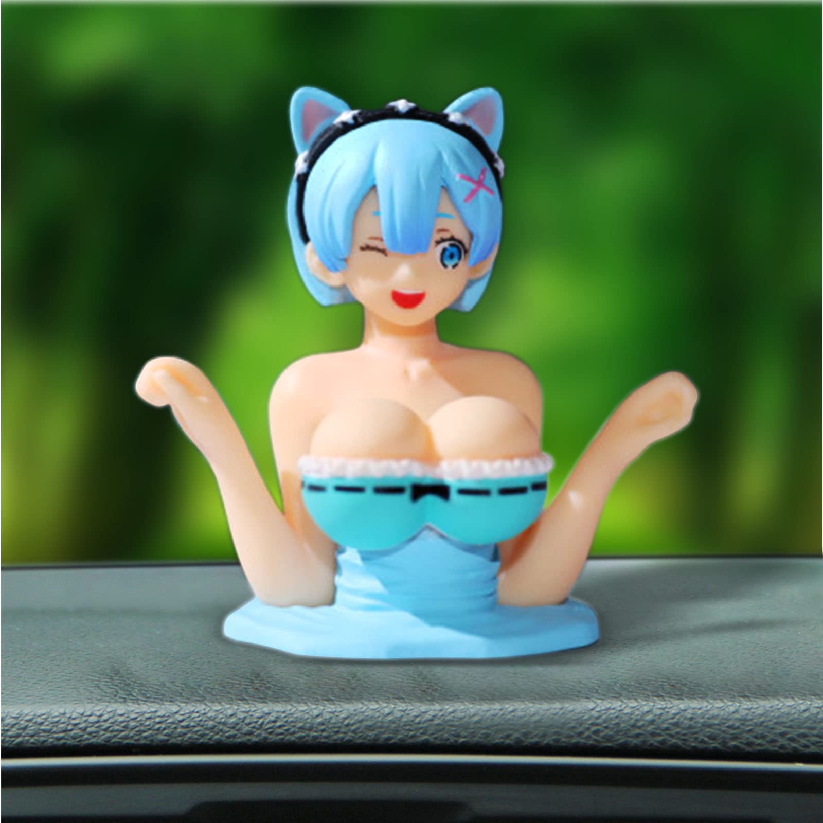 2023 Kawaii Shaking Chest Ornaments,Anime Beautiful Girl Car Ornament Q-Version Toy Gifts,Cute Shake Girl Car Dashboard Decorations,Action Model Doll for Room Desktop Car Dashboard (3pc-Mix Anime)