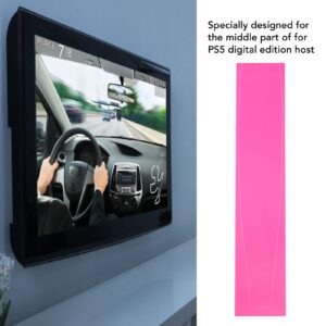 for PS5 Console Middle Skin, Integral for PS5 Digital Edition Host Middle Strip Sticker, Console Center Part Protection Decal Strip Film, Durable Scratch Resistant (Pink)