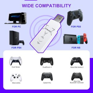 Wireless Controller Adapter for Xbox Series X|S Controller/Xbox One X|S Controller/Elite Series 2/PS5/PS4/Switch Controller Playing on PS4/Switch/Windows 11&10 PC