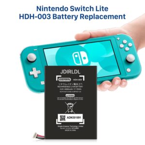 JDIRLDL HDH-003 Battery, [4680mAh] Upgraded 2024 New 0 Cycle Battery Replacement for Nintendo Switch Lite, Lite HDH-003 HDH-001 Lite with Professional Replacement Tool Kits