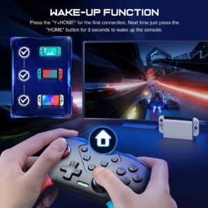 NinjaPlusOX Switch Controller, Wireless Switch Pro Controller for Nintendo Switch Controller/Lite/OLED, Back Buttons for Extra Switch Remote with Programmable,Wakeup, Turbo, Vibration