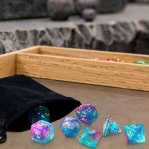 D20 Dice Set Dice Resin Translucent Colors Polyhedral Dice with Dice Box and Organza Bag Giant D4 D6 D8 D10 D12 D20 Dice Set for Role Play Games and Table Games