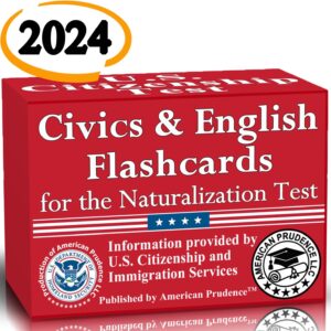 civics and english flashcards to study for the us citizenship test with official 100 uscis illustrated questions and answers for american civics and english proficiency exams