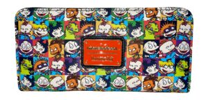 loungefly rugrats nickelodeon allover print zip around wallet