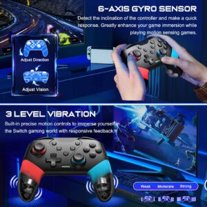 NinjaPlusOX Switch Controller, Wireless Switch Pro Controller for Nintendo Switch Controller/Lite/OLED, Back Buttons for Extra Switch Remote with Programmable,Wakeup, Turbo, Vibration