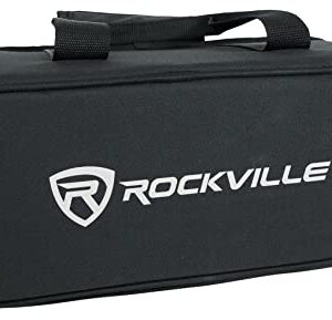 Rockville 4 Pack Mini RF3 Bright DJ Par Up Lights+Bag+RF Remotes+Wireless DMX, Silver