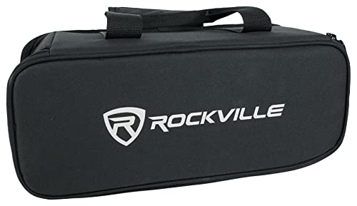 Rockville 4 Pack Mini RF3 Bright DJ Par Up Lights+Bag+RF Remotes+Wireless DMX, Silver