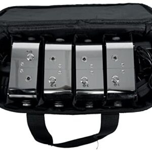 Rockville 4 Pack Mini RF3 Bright DJ Par Up Lights+Bag+RF Remotes+Wireless DMX, Silver