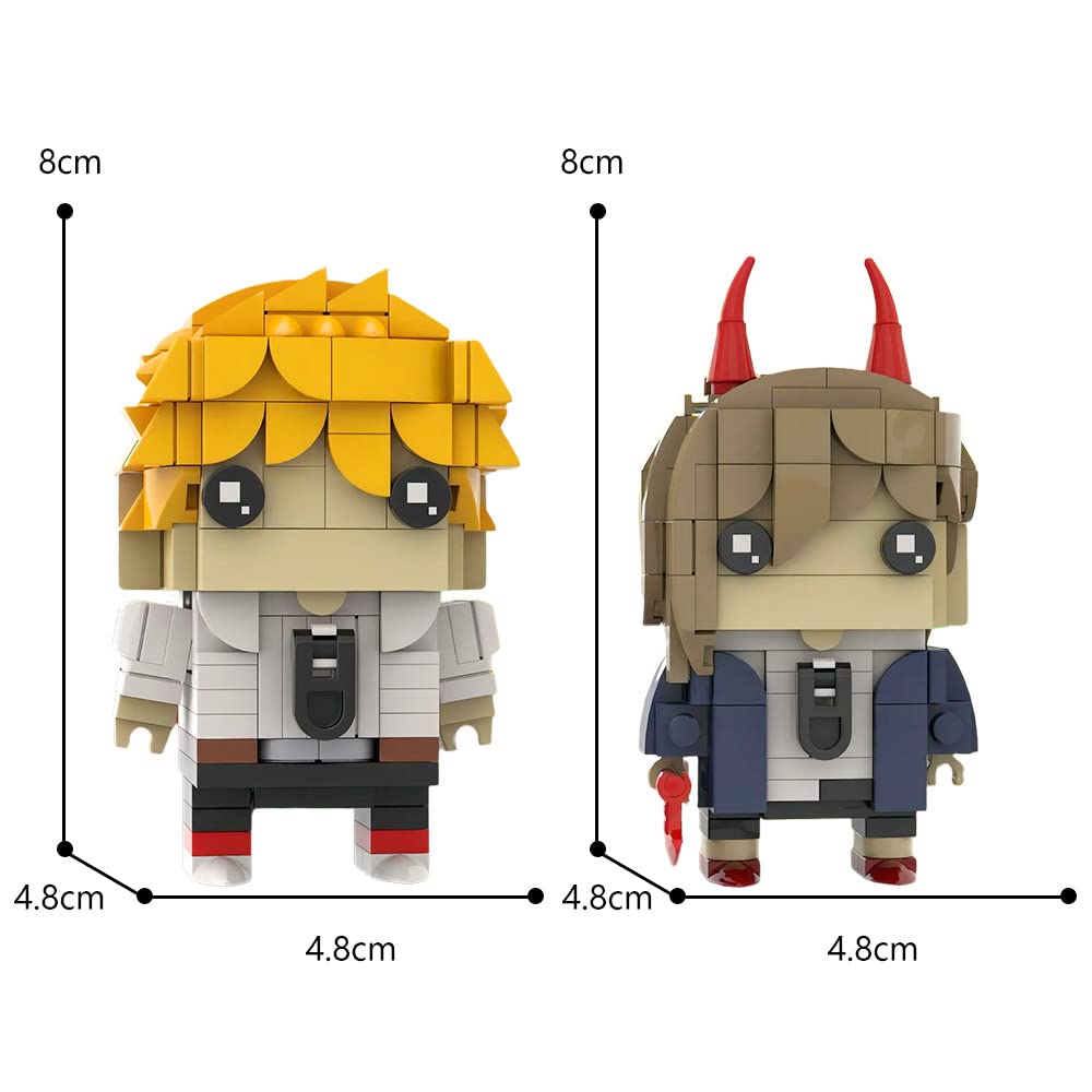 Chainsaw Man Denji and Power Building Blocks Building Set, Popular Anime Toys, Figures, Collectibles, Recommended Suitables for Anime Fans (343 Pieces)