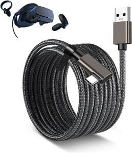 16ft link cable vr quest 2, high-speed pc data transfer, usb c to usb c cable for vr headset and gaming pc compatible for oculus/meta quest 2 vr headset, gaming pc, steam vr.(a-c)