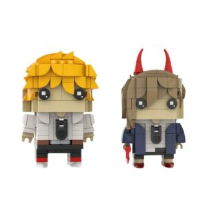 chainsaw man denji and power building blocks building set, popular anime toys, figures, collectibles, recommended suitables for anime fans (343 pieces)