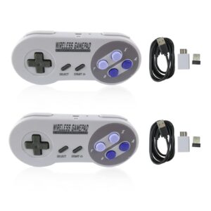 unbrella 2.4ghz wireless gamepad controller set with usb receiver, compatible with mac, windows, android, and snes