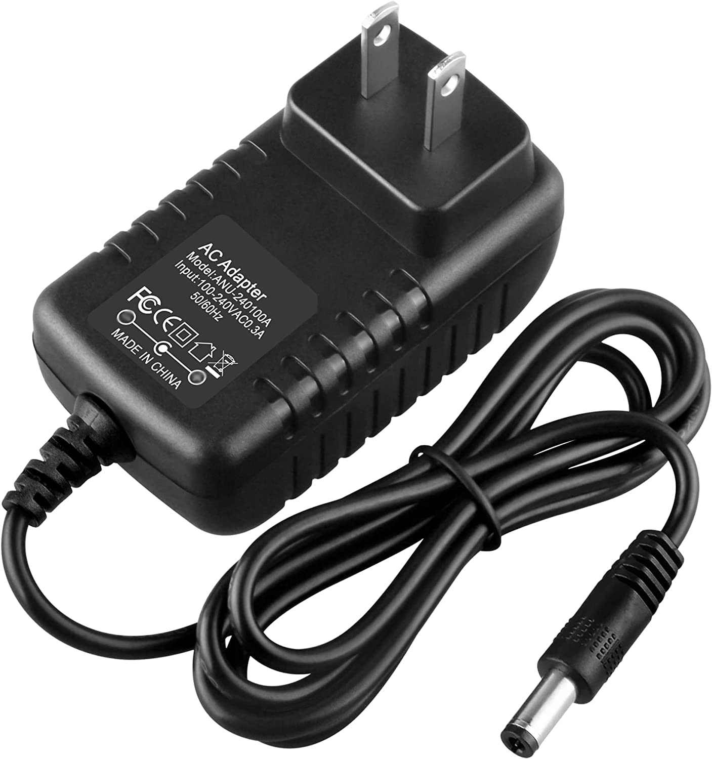 Marg 4FT Cable AC Adapter Charger for Atari Jaguar or Sega Genesis Power Cord 9V 1A 5.5 * 2.1mm