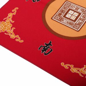 GUSTARIA Chinese Mahjong Set, with X-Large 144 Numbered Melamine Yellow Tiles, 2 Spare Tiles, 6 Dice and a Wind Indicator, Carrying Travel Case with English Instruction, Mahjong Mat(Red)